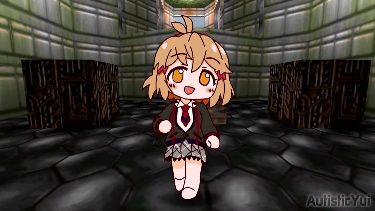 Hibiki Tachibana Steps through E1M1 both uneffected and unharmed by enemies - Coub