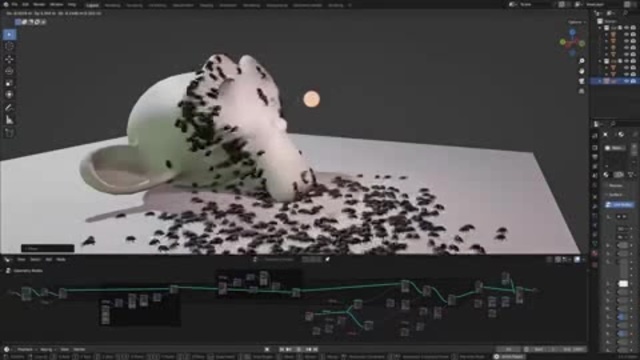 A Swarm of Bugs Simulated with Blender - Coub