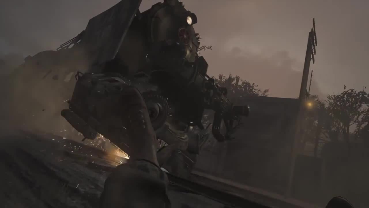 CALL OF DUTY WW2 - Armored Train Chase / Crash Scene - Coub