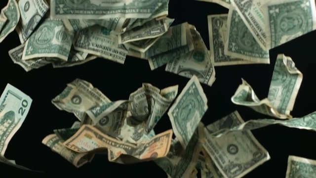 Slow Motion Falling Money HD US Dollars Fall from the Sky with Video Shot in High Definition ...