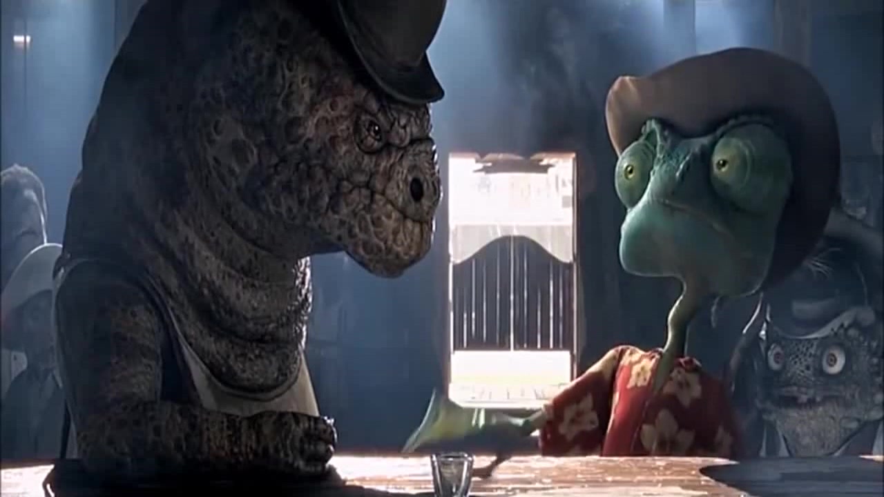 RANGO [2011] Scene: Saloon Confrontation. - Coub