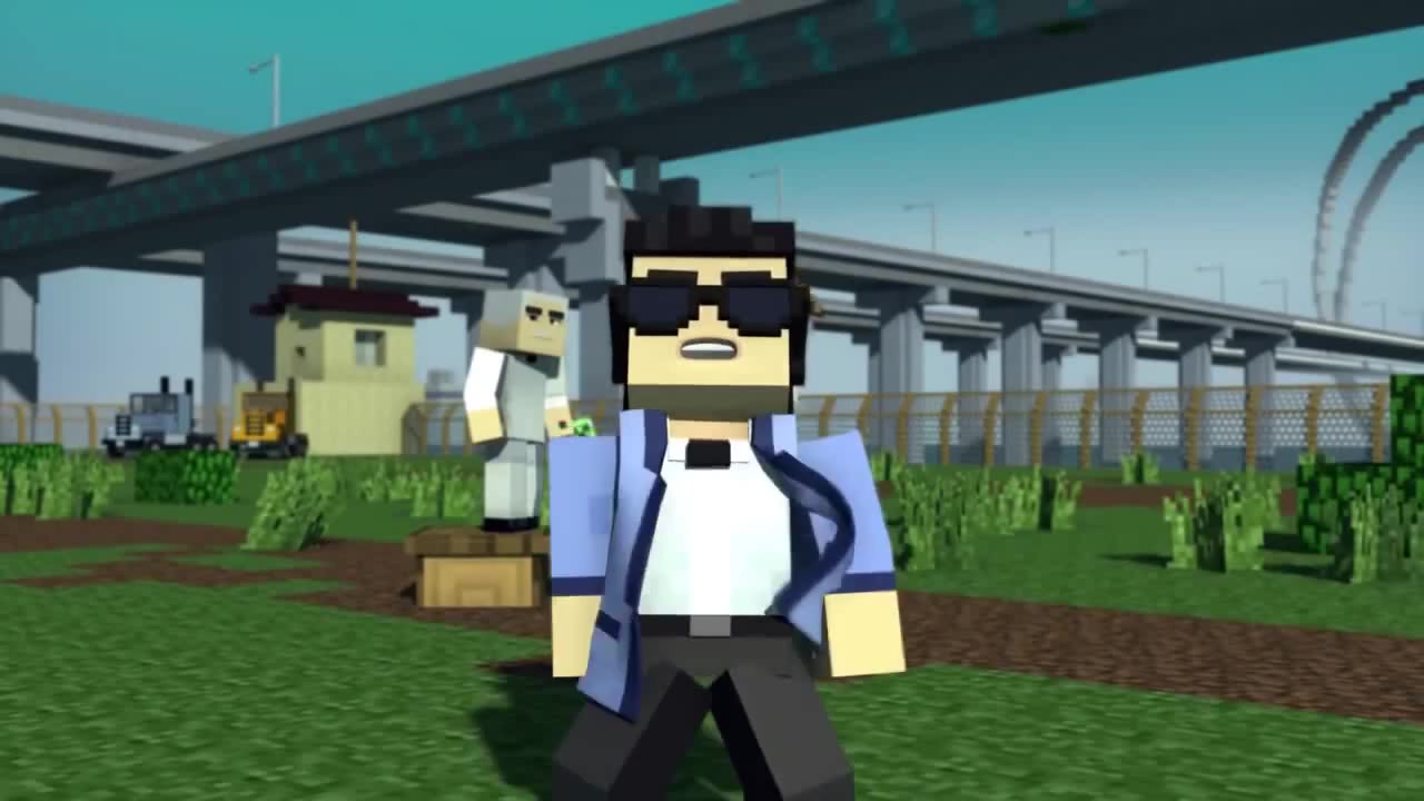Representación Del Estilo Gangnam De Minecraft