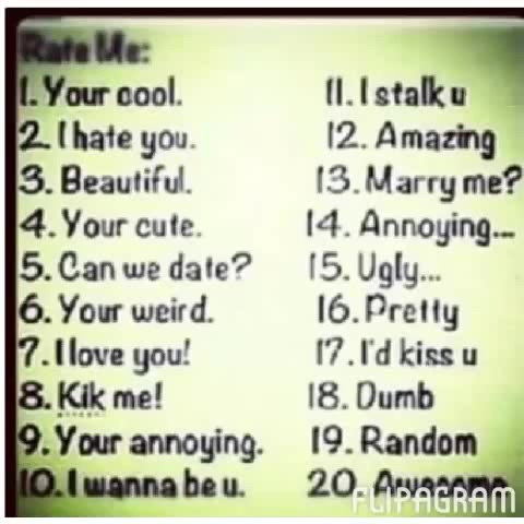 What Numbers Do You Rate Me
